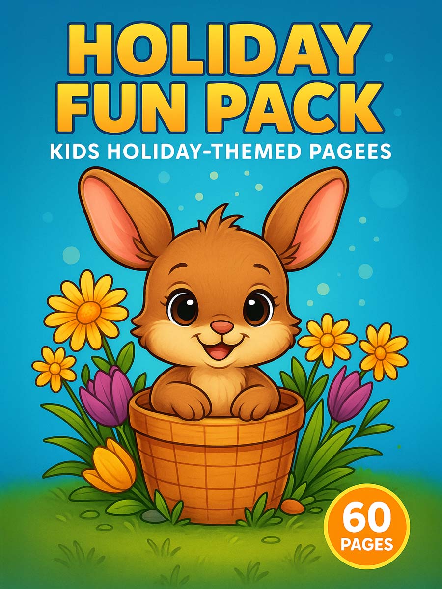 Holiday Fun Pack – 60 Kids Holiday-Themed Coloring Pages | Kid Digital ...